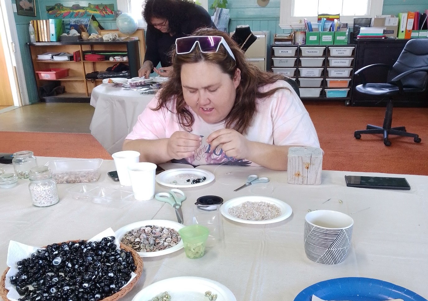 A modern twist on traditional shell necklace making | Indigenous